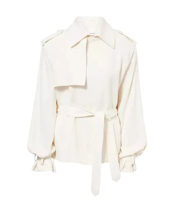 THE FRANKIE SHOP Elva Woven Trench - Ivory