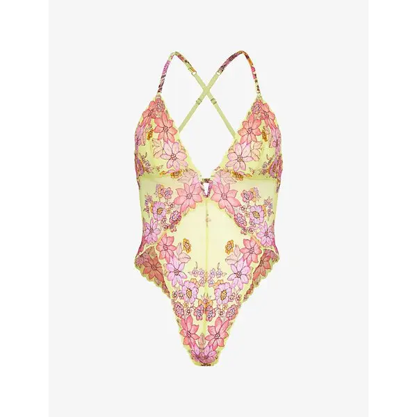 SAVAGE X FENTY Mod Poppy Lace Body - Sun Lime Floral Ply Lace