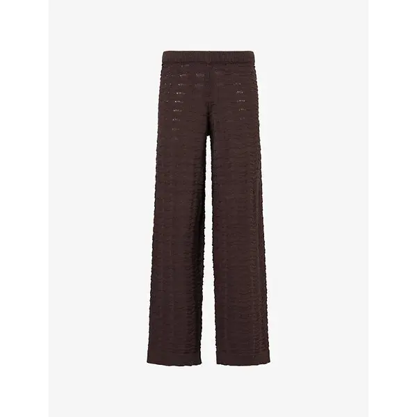 THE COUTURE CLUB Crochet Cotton Knit Trousers