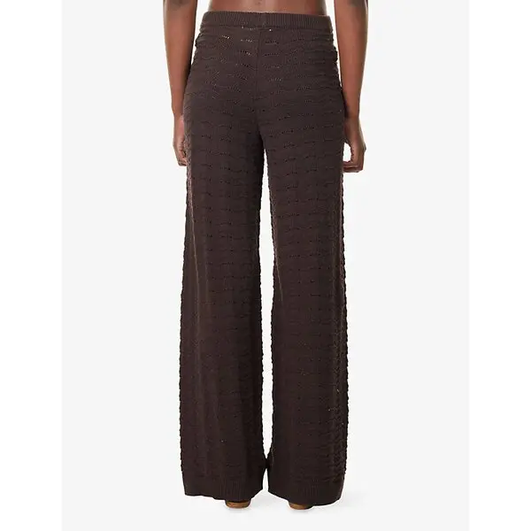 THE COUTURE CLUB Crochet Cotton Knit Trousers