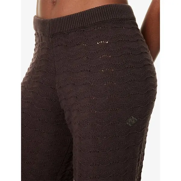 THE COUTURE CLUB Crochet Cotton Knit Trousers