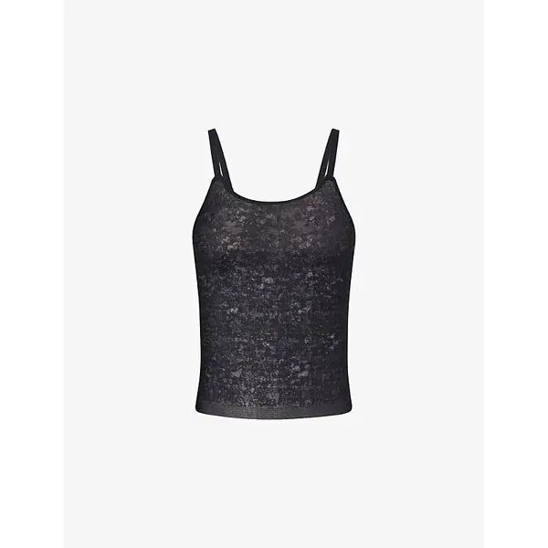 Spanx Supersmooth Stretch-lace Top - Very Black