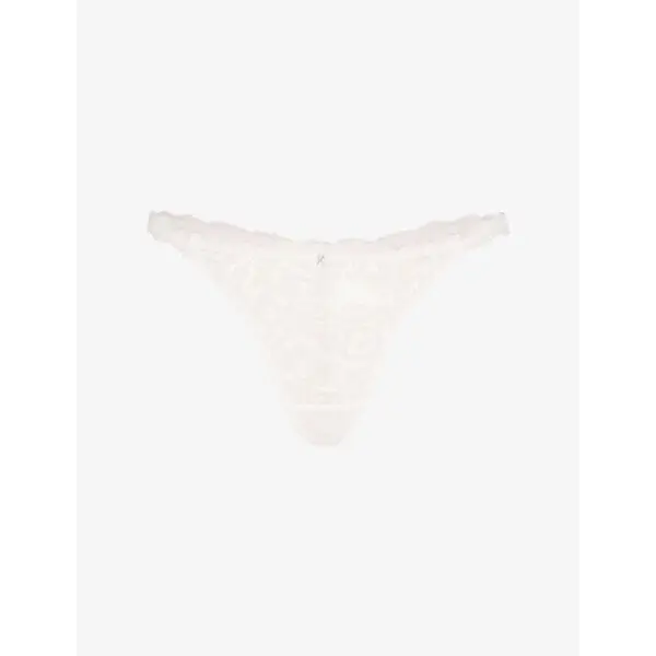 SAVAGE X FENTY Romantic Corded Lace G-string Thong - Hazy White
