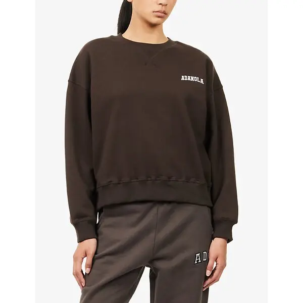 ADANOLA Varsity Relaxed-fit Cotton-blend Sweatshirt