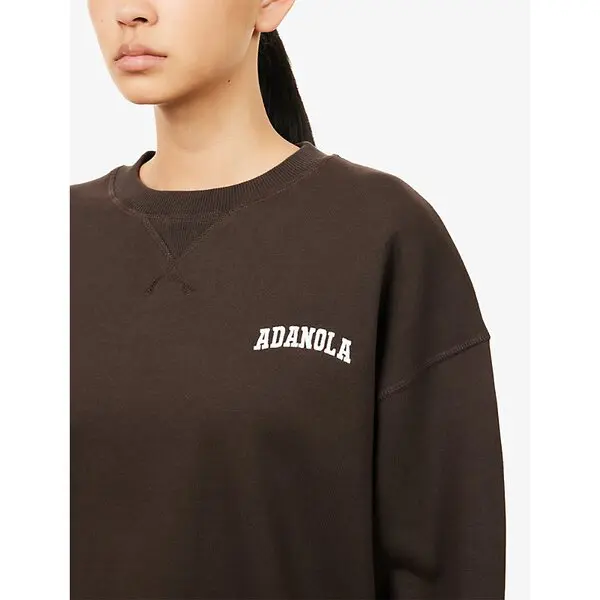 ADANOLA Varsity Relaxed-fit Cotton-blend Sweatshirt