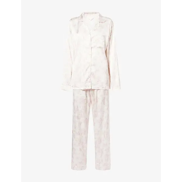 THE NAP CO Printed Long-sleeve Satin Pyjama Set - Cupid