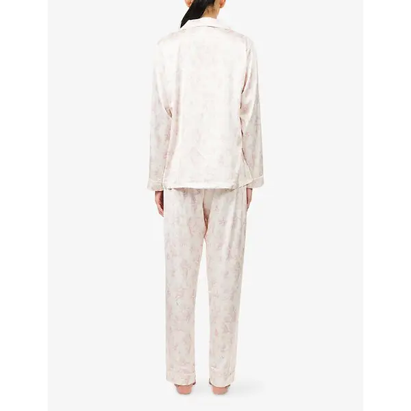 THE NAP CO Printed Long-sleeve Satin Pyjama Set