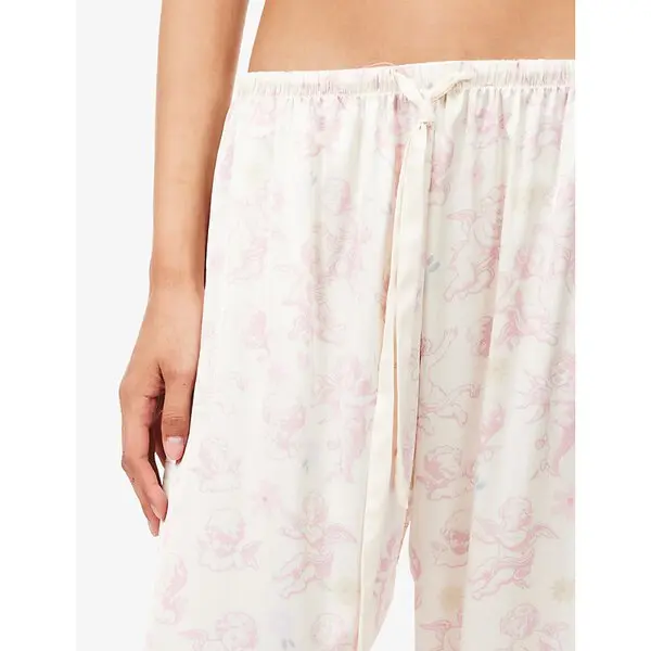 THE NAP CO Printed Long-sleeve Satin Pyjama Set