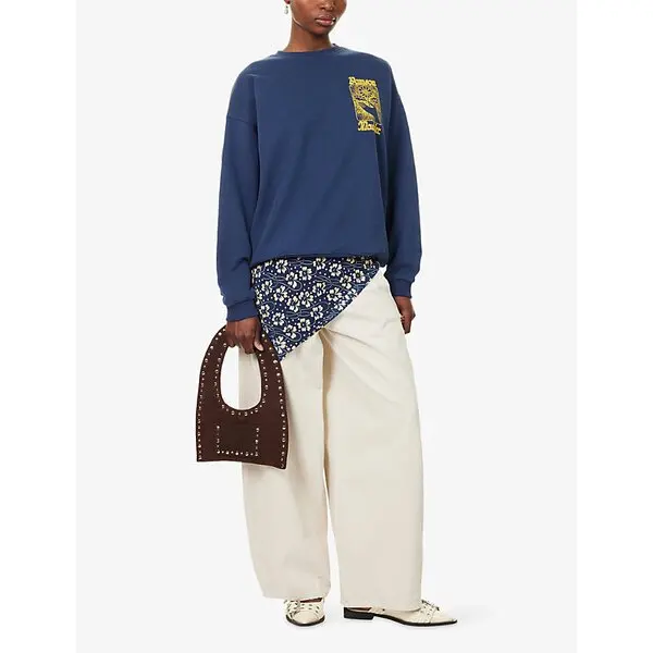 DAMSON MADDER Graphic Print Cotton Jumper