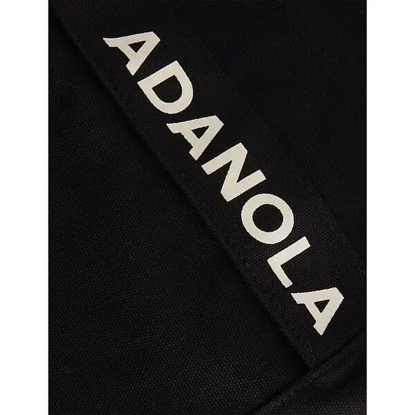 ADANOLA Logo Strap Cotton Tote Bag - Black/cream