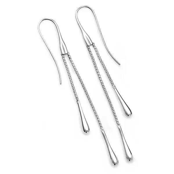 LUCY QUARTERMAINE Solid Sterling Double Drop Earrings - Silver
