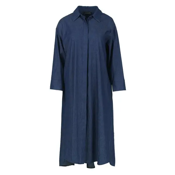 CONQUISTA Indigo Midi Dress With Side Slits
