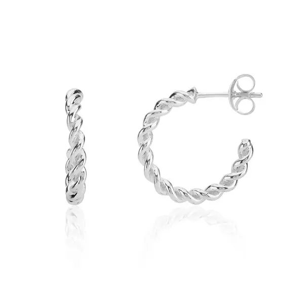 AUREE JEWELLERY Alhambra Piccolo Twisted Sterling Hoop Earrings - Silver