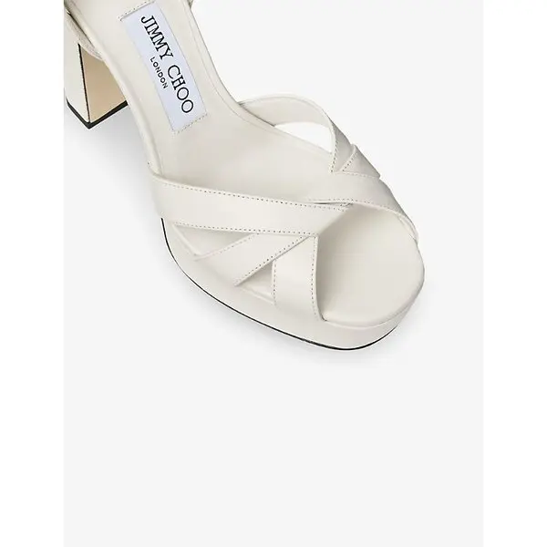 JIMMY CHOO Kove Leather Platform Sandals
