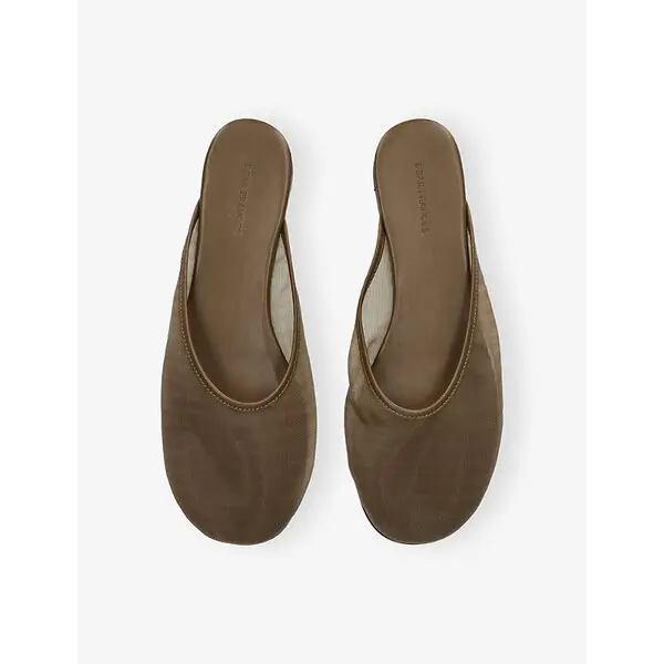 Dear Frances Balla Slipper Mesh And Leather Mules - Mid Brown