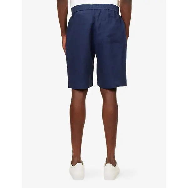 Sunspel Relaxed Fit Linen Shorts - Light Navy