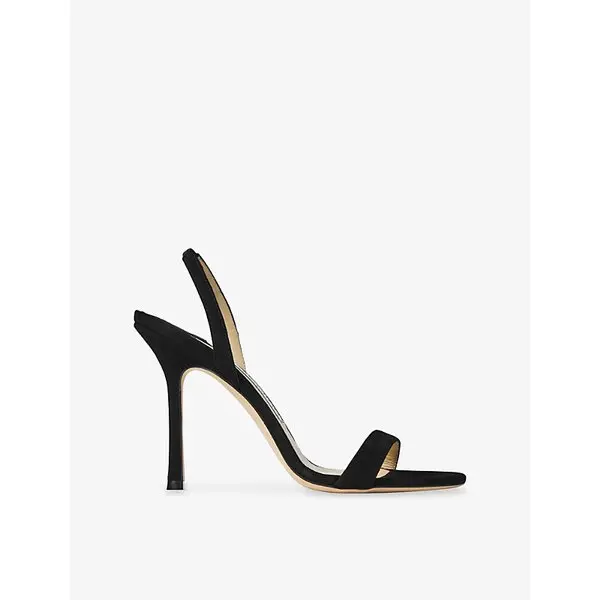 JIMMY CHOO Jenn 100 Suede Sandals - Black