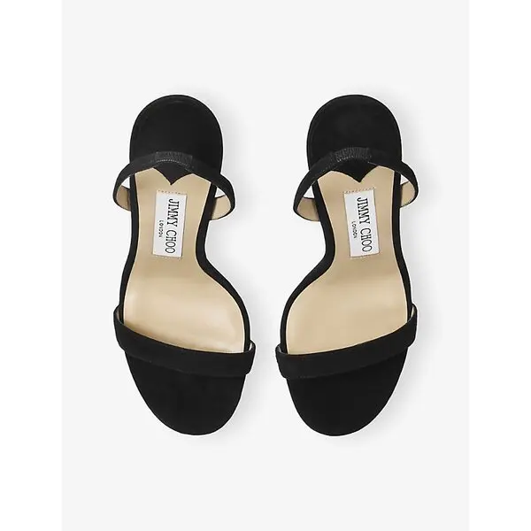 JIMMY CHOO Jenn 100 Suede Sandals - Black