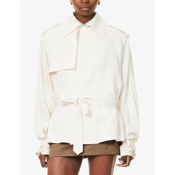 THE FRANKIE SHOP Elva Woven Trench - Ivory