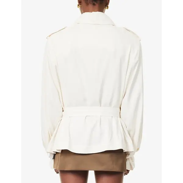 THE FRANKIE SHOP Elva Woven Trench - Ivory