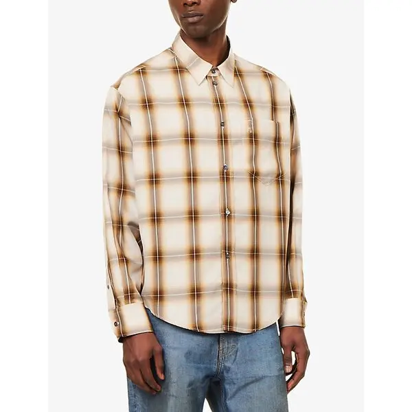 AMI Paris De Coeur Embossed Check Woven Shirt