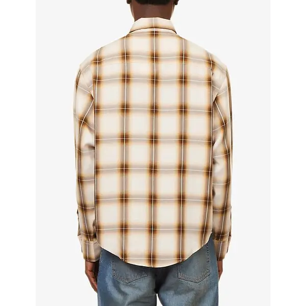 AMI Paris De Coeur Embossed Check Woven Shirt