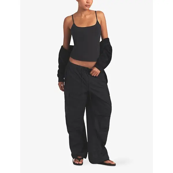 SKIMS Wide-leg Cargo Stretch-cotton Trousers
