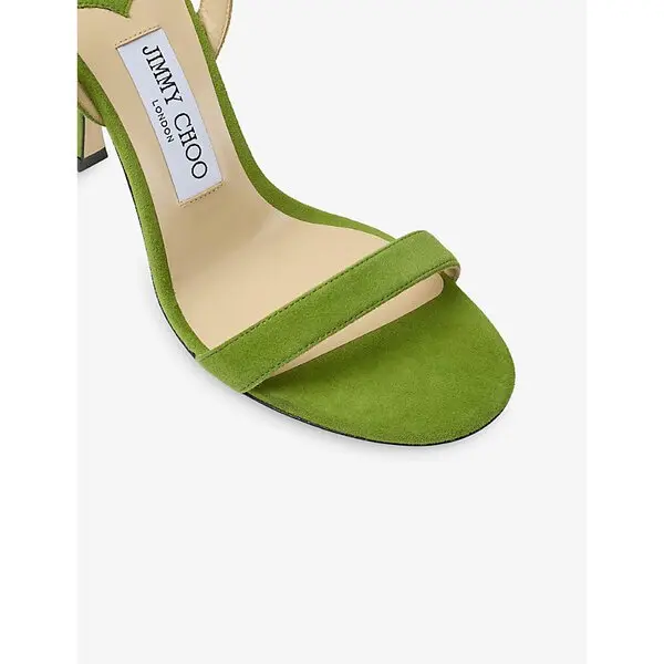 JIMMY CHOO Jenn 100 Suede Slingback Sandals - Clover
