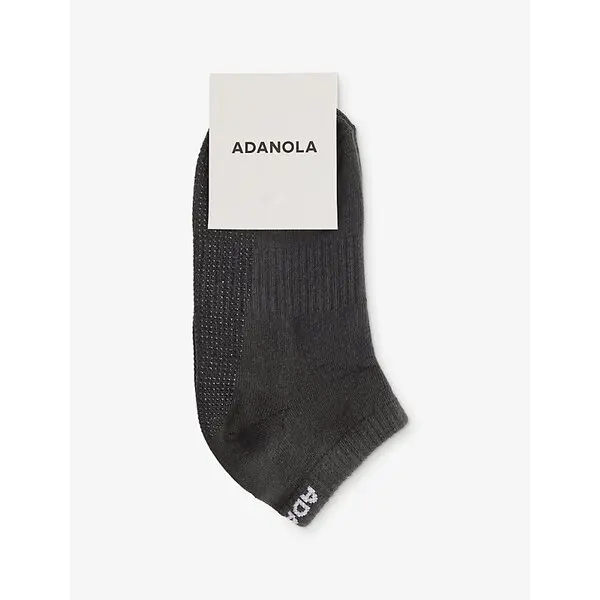 ADANOLA Mid-length Pilates Grip Cotton-blend Socks - Graphite Grey