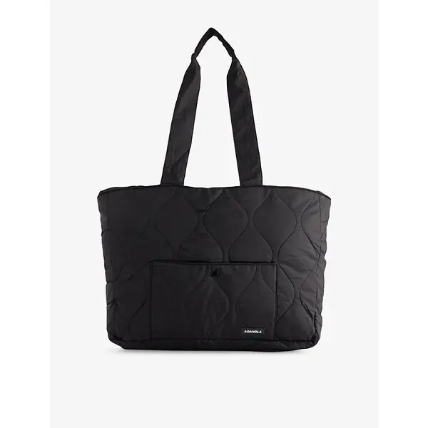 ADANOLA Quilted Tote Bag With Logo Patch