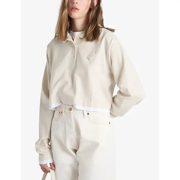 Prada Long-sleeve Piqué Cotton-jersey Polo Shirt