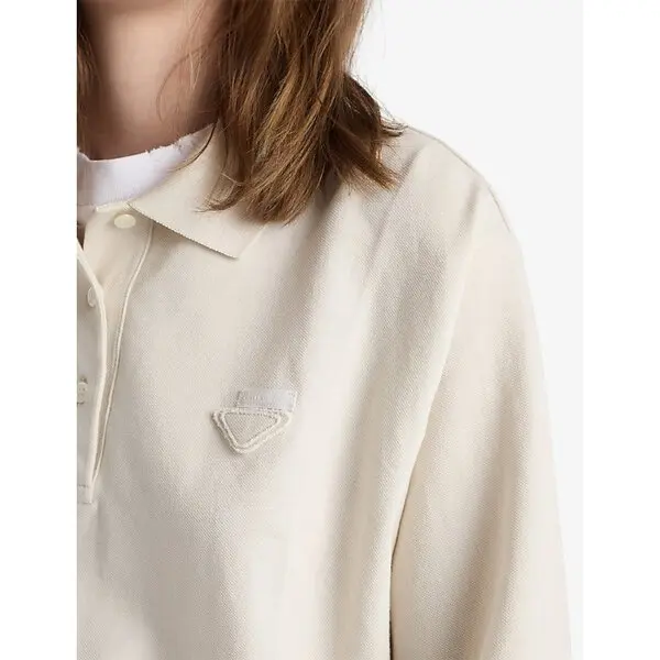 Prada Long-sleeve Piqué Cotton-jersey Polo Shirt