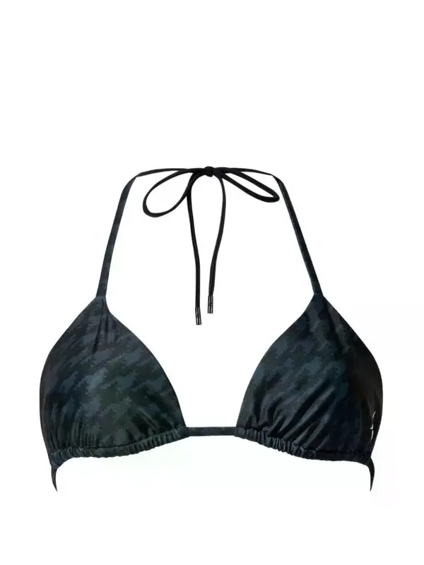 Perfect Moment Salinas Houndstooth Bikini Top - Black