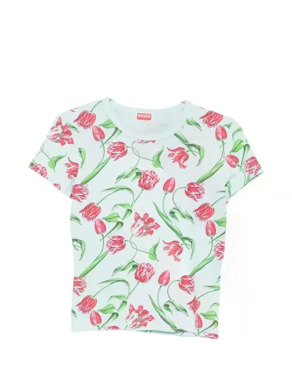 Kenzo Floral Print Crewneck T-shirt