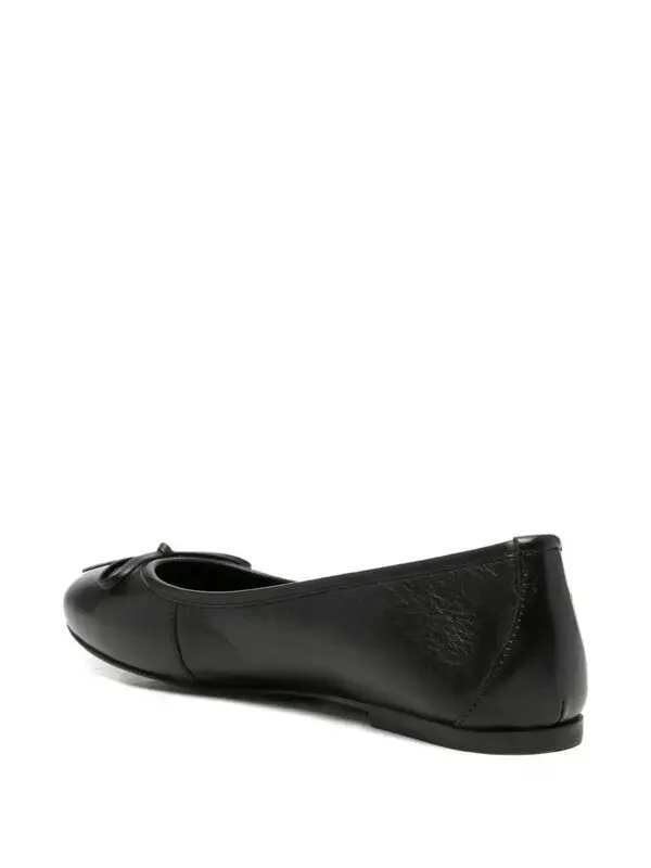 SERGIO MORETTI FIRENZE Bow-detail Leather Ballet Flats