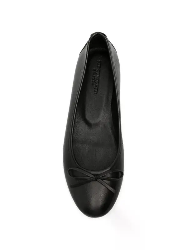 SERGIO MORETTI FIRENZE Bow-detail Leather Ballet Flats