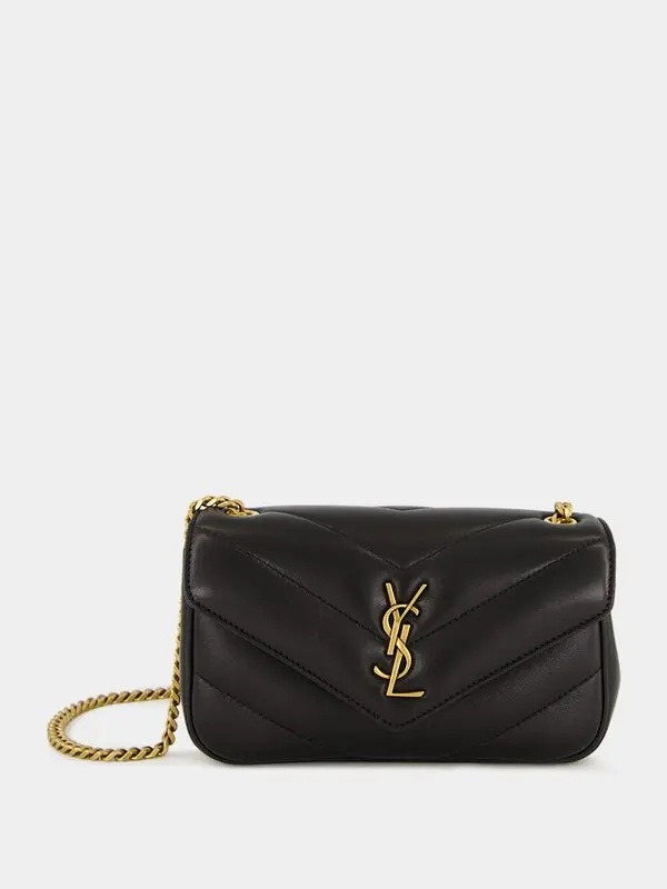 Saint Laurent Loulou Mini Bag In Lambskin - Black