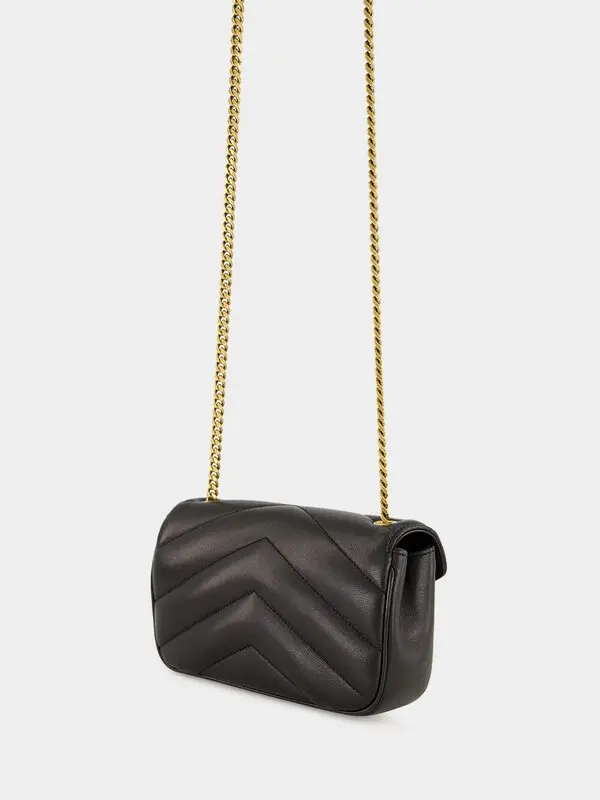 Saint Laurent Loulou Mini Bag In Lambskin - Black