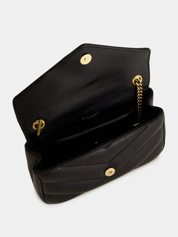 Saint Laurent Loulou Mini Bag In Lambskin - Black