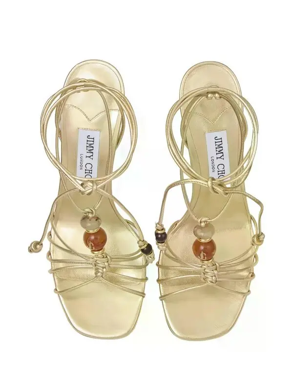 JIMMY CHOO Lova Wedge 85 Sandals - Gold