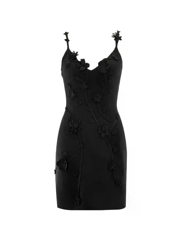 Cult Gaia Flora Floral-appliqué Mini Dress - Black
