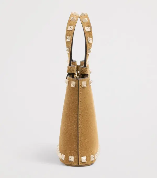Valentino Garavani Mini Leather Rockstud Tote Bag - Brown