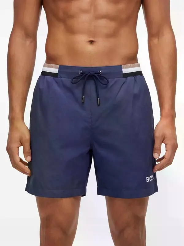 BOSS Logo-print Drawstring Swim Shorts