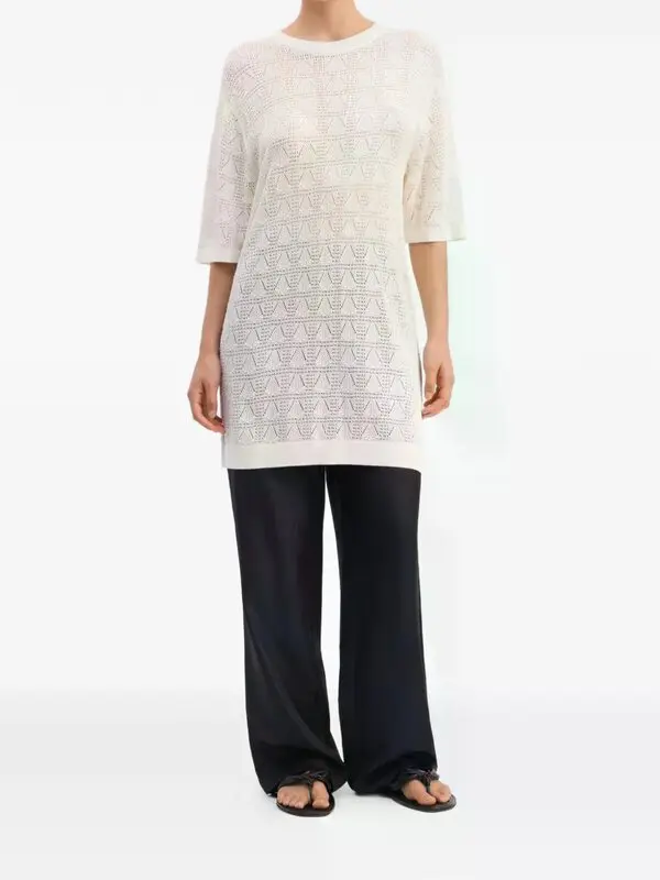 Loulou De Saison Ivory Knitted Crew Neck Top - Neutrals
