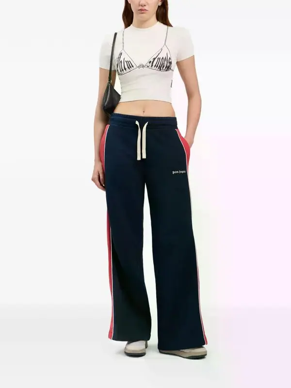 Palm Angels Graphic Print Cropped T-shirt - White