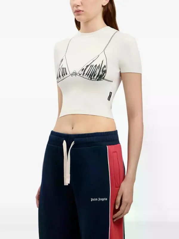 Palm Angels Graphic Print Cropped T-shirt