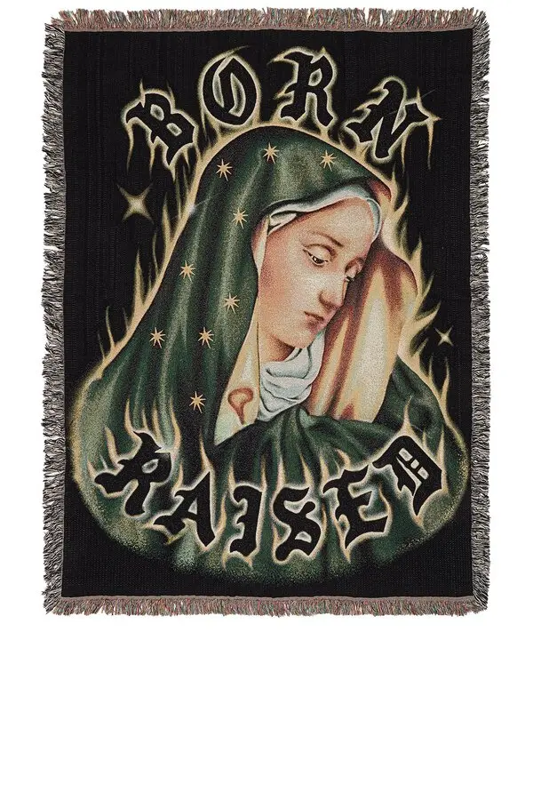 BORN X RAISED Guadalupe Blanket - Black