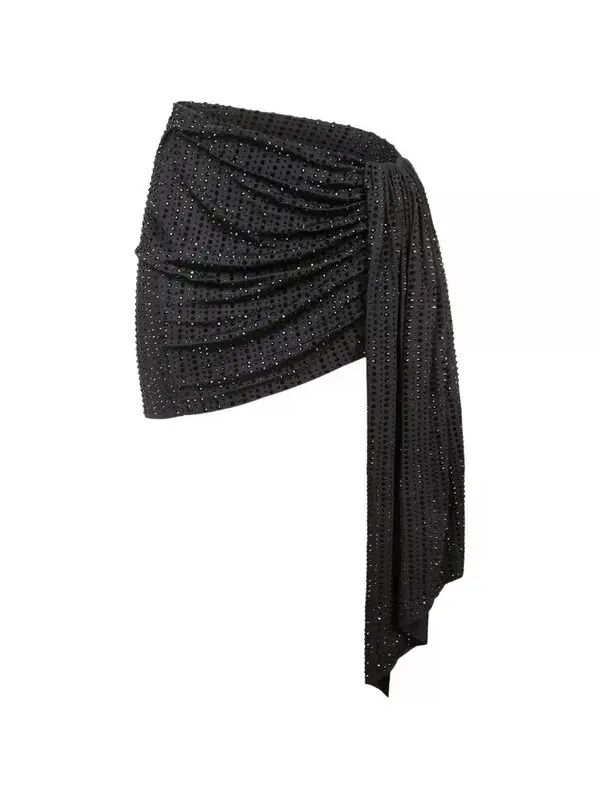 VENUJA Crystal Embellished Draped Mini Skirt