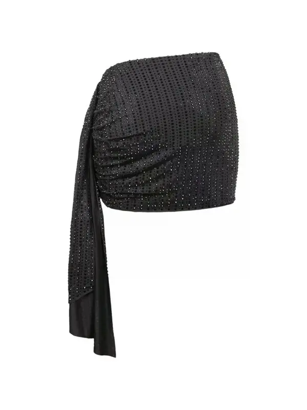 VENUJA Crystal Embellished Draped Mini Skirt