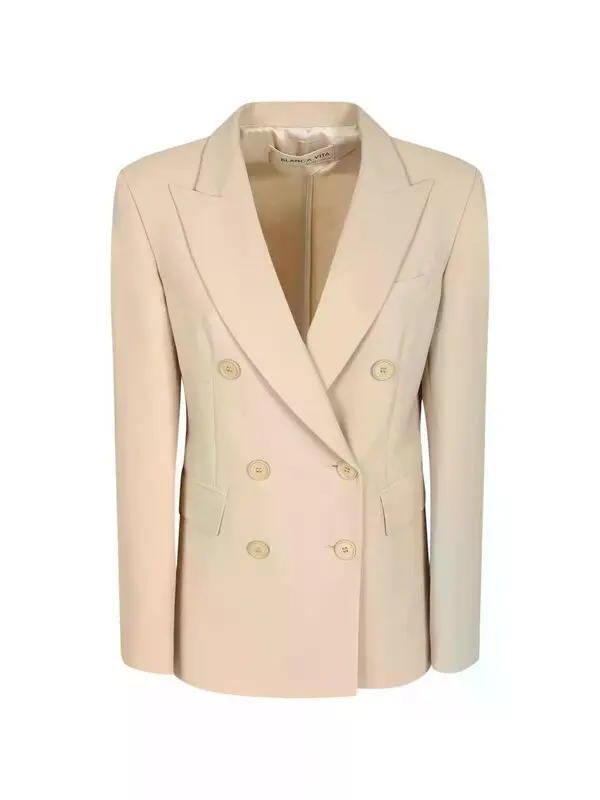 BLANCA VITA Double-breasted Peak-lapel Blazer